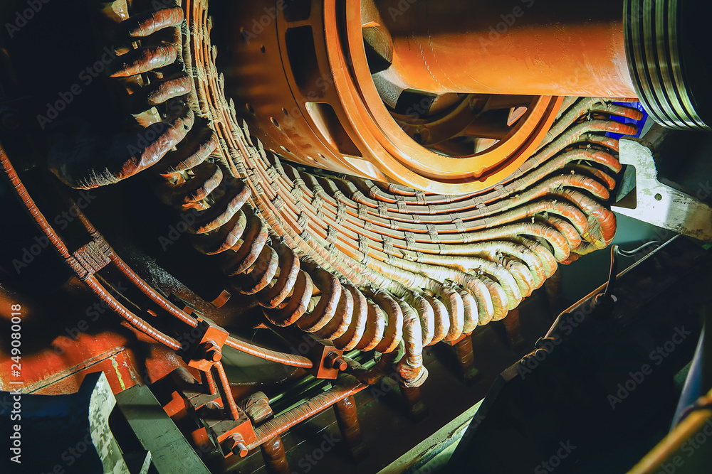 Stator generators of a big electric motor in the coal fired power plant ...