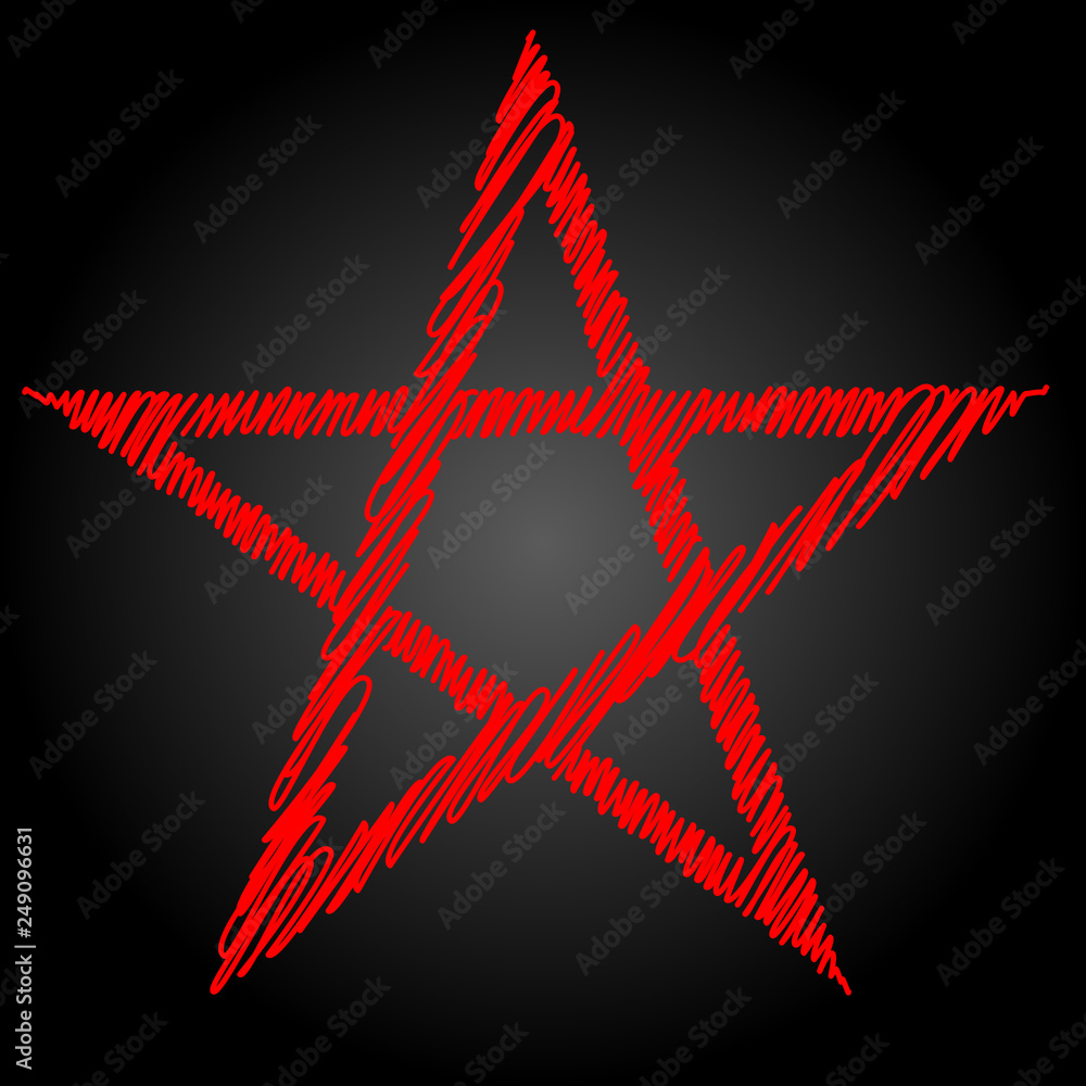 Pentagram or pentalpha or pentangle. dot work ancient pagan symbol of ...