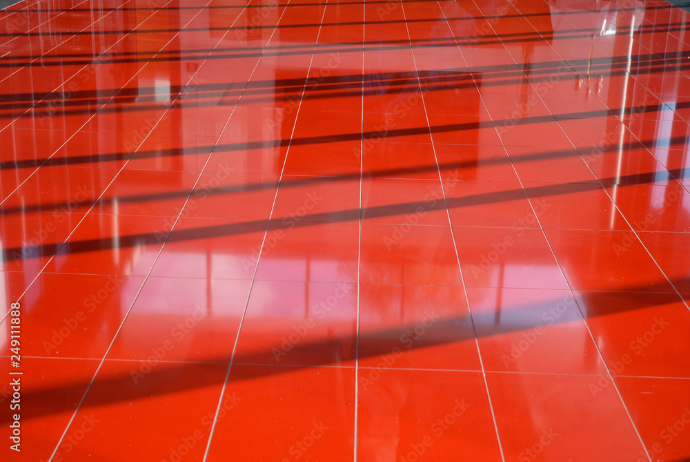 Abstract red floor structure with shadows and reflections Stock Photo ...
