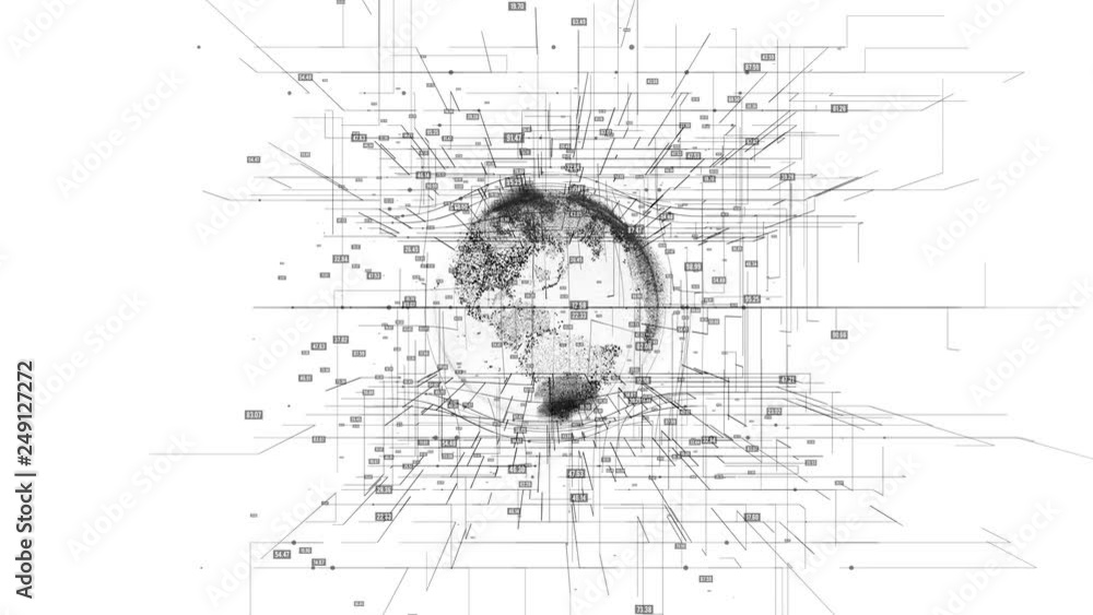 Big data visualization with digital Earth. HUD grid corners motion ...