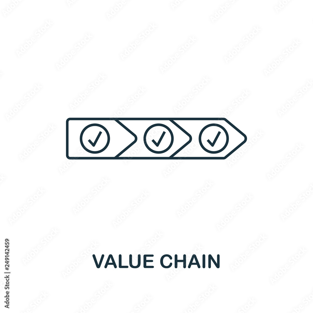 Value Chain Icon Thin Line Style Industry 40 Icons Collection Ui And Ux Pixel Perfect Value