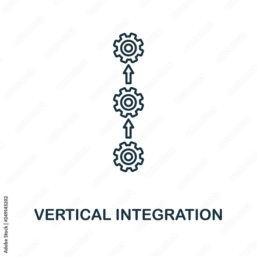 Vetor de Vertical Integration icon. Thin line style industry 4.0 icons ...