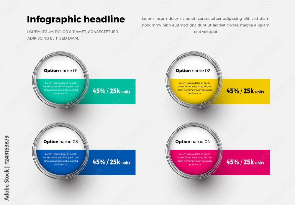 Infographic Layout with Magnified Circle Elements Stock Template ...