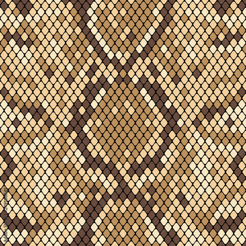 Snakeskin seamless pattern. Realistic texture of snake or another ...