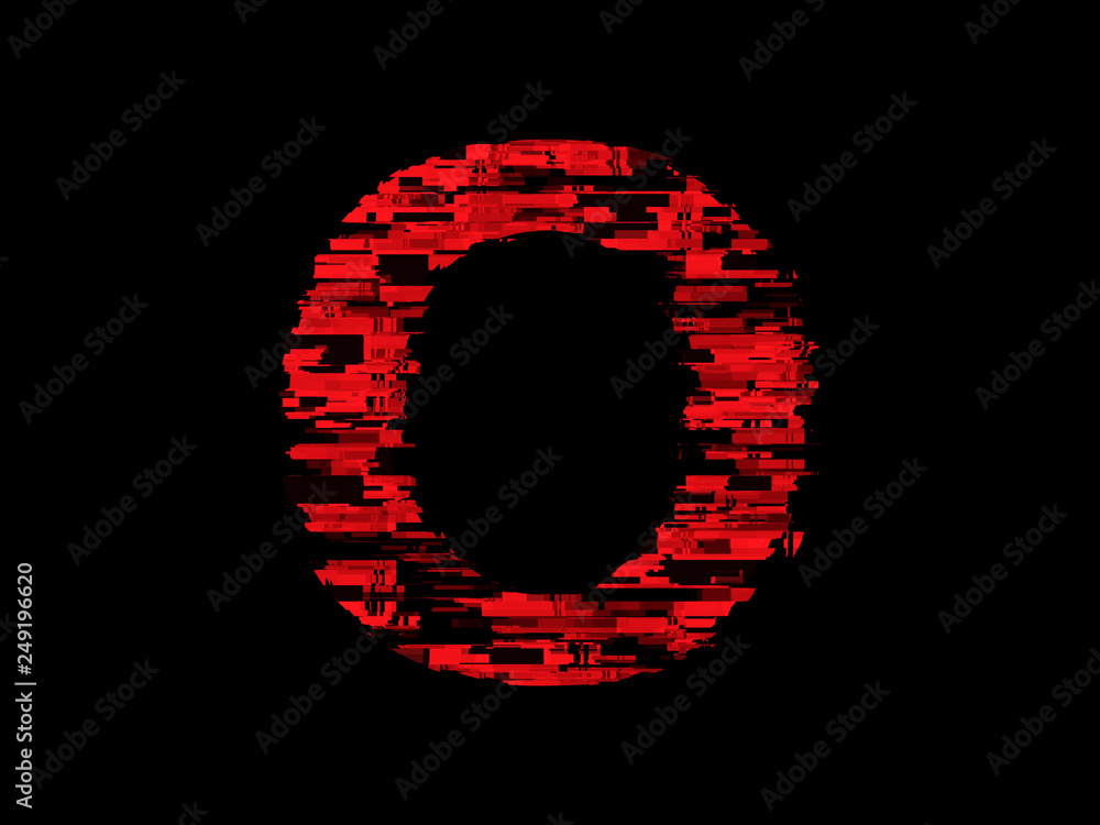 Letter O distorted glitch foturistic digital look - alphabet letters ...