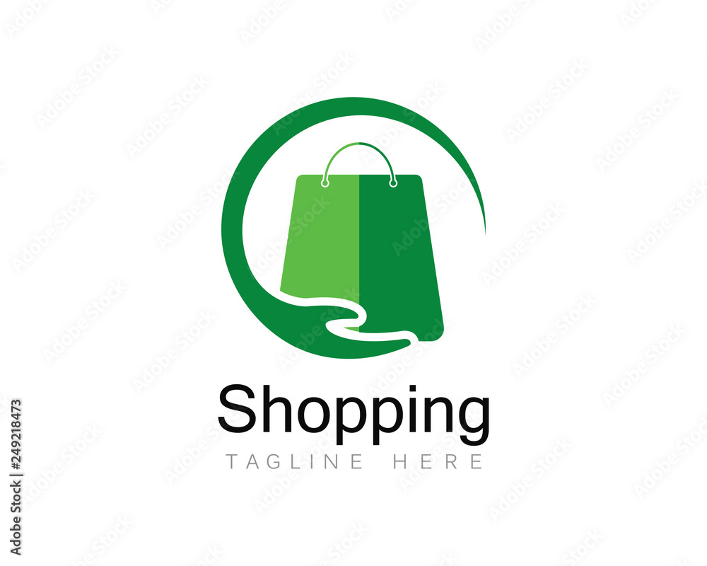 Shopping Logo vector icon illustration design Stock Vector | Adobe Stock