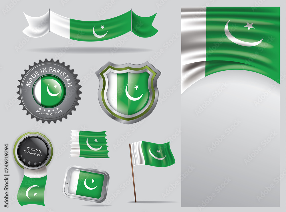 Made in Pakistan seal, Pakistani flag and color --Vector Art-- Stock ...