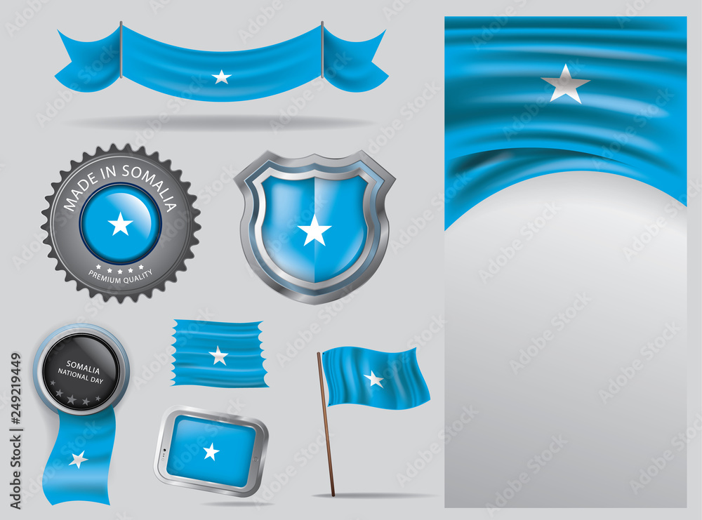 Made in Somalia seal, Somalian flag and color --Vector Art-- Stock ...