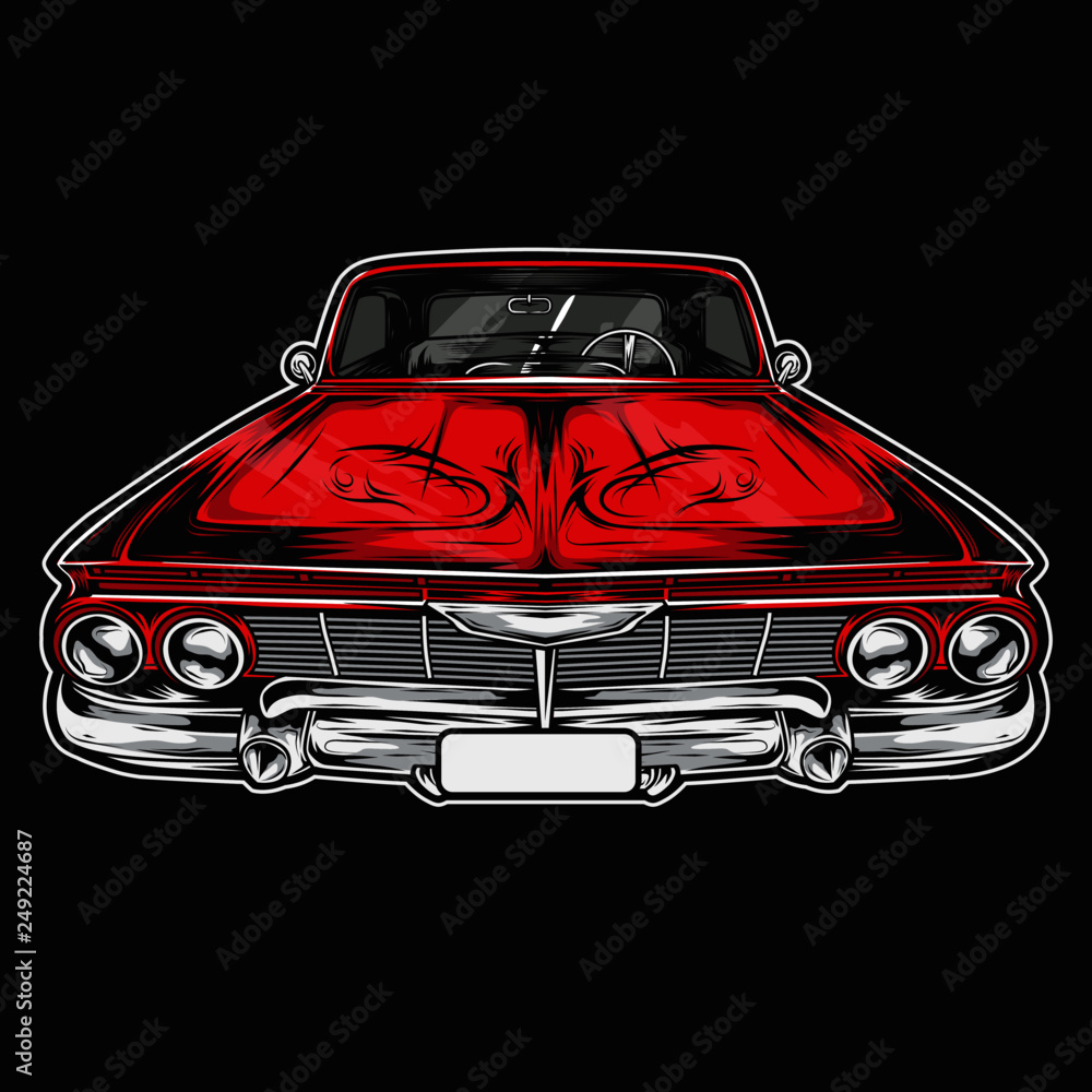 Colored Lowrider Car Stock Vector | Adobe Stock
