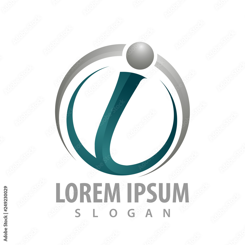 Circle initial letter i logo concept design. Symbol graphic template ...