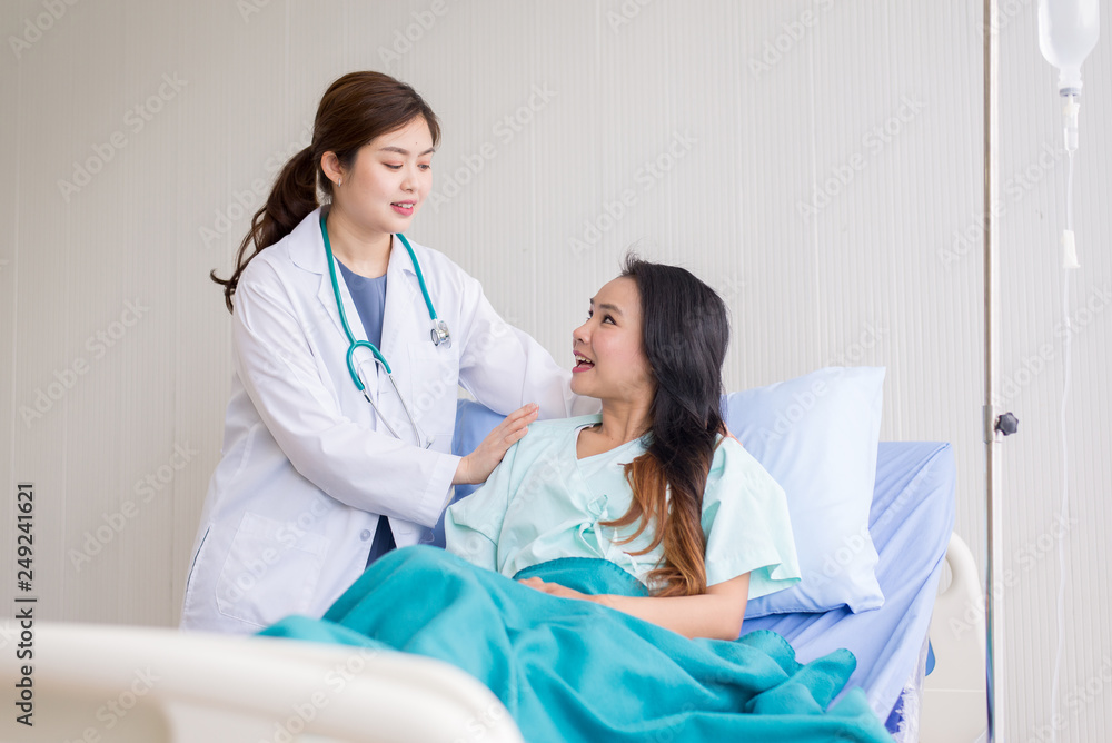 Hospital Room With Female Patient