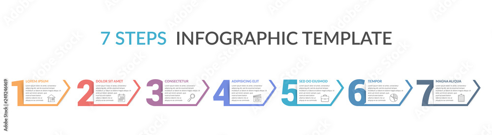 Seven Steps Infographic Template Stock Vector | Adobe Stock