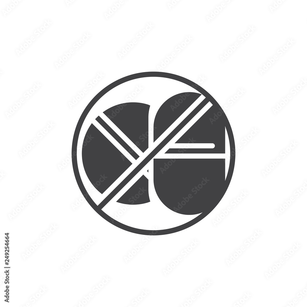 No pills, prohibition vector icon. filled flat sign for mobile concept ...