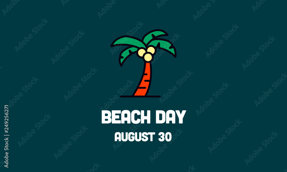 National Beach Day 30 August Poster Stock Vector | Adobe Stock