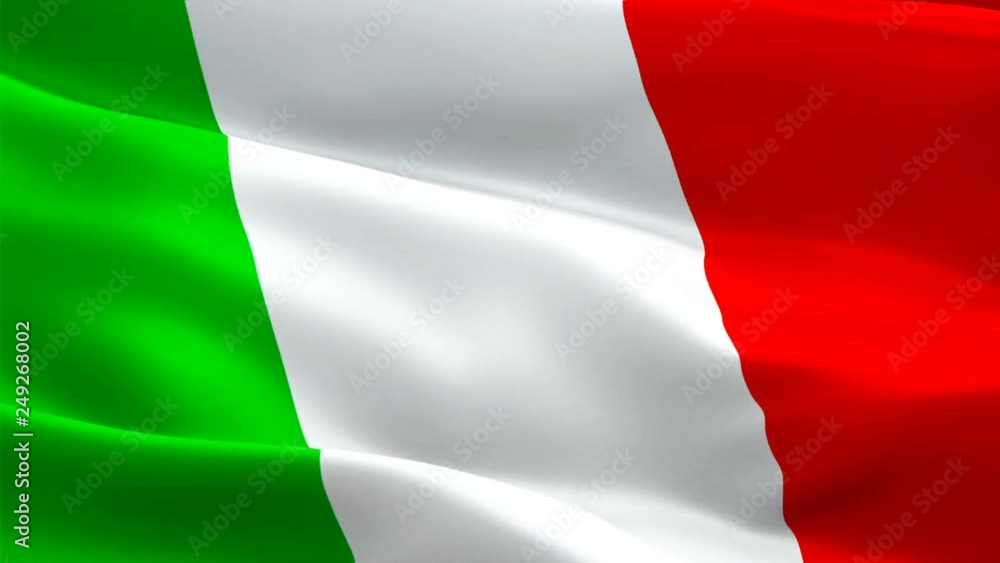Italian flag Closeup 1080p Full HD 1920X1080 footage video waving in ...