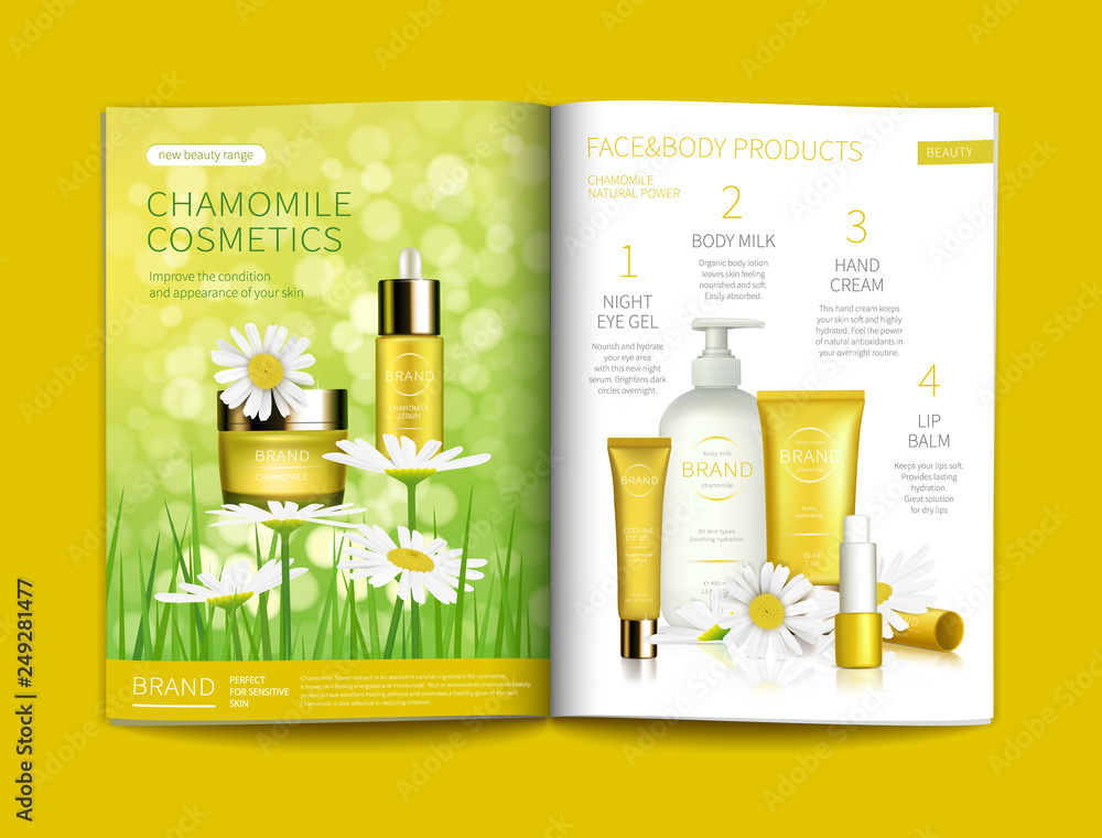 Vector template for glossy cosmetic magazine. Magazine or catalog ...
