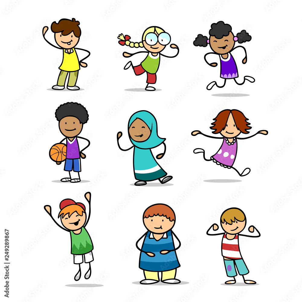 Viele verschiedene aktive Kinder Icons Stock Illustration | Adobe Stock