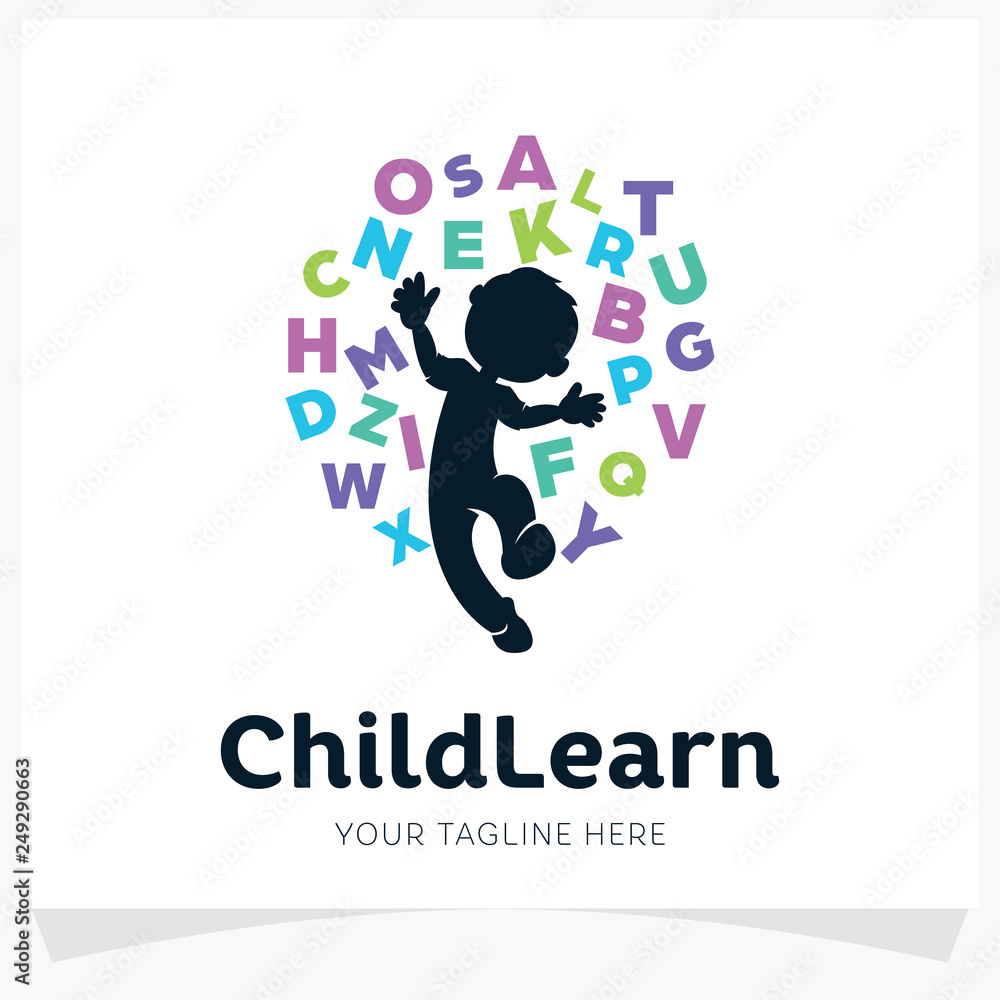 Kids Learning School Logo Design Template Inspiration Stock Vector ...