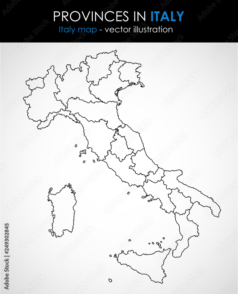 Italy Map Outline Vector