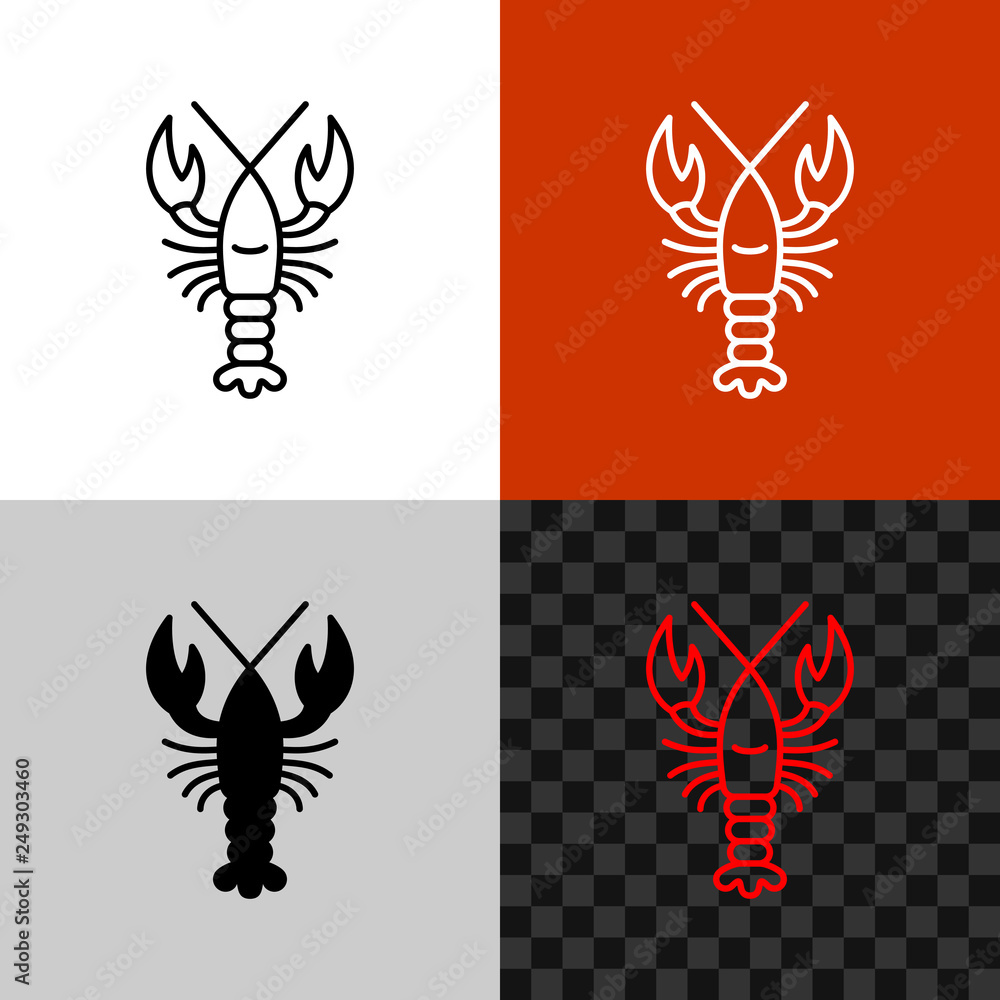 Lobster icon. Simple line lobster or crayfish. Stock Vector | Adobe Stock