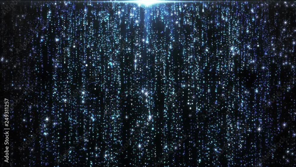 Falling Glitter Particles Loop Background.Abstract falling sparkle rain ...