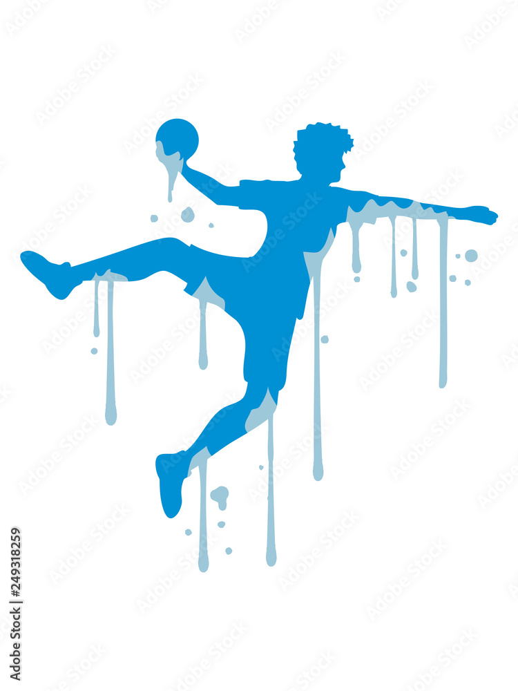 eis schmelzen tropfen graffiti farbe spray silhouette umriss handball ...