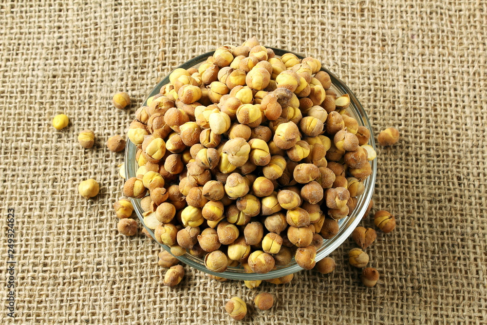traditional indian roadside street snack food roasted chickpea nut or ...