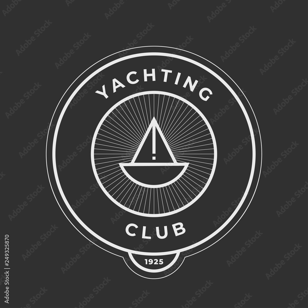 Yachting club logo set. Yachting, yahct club logo set with boad, sail ...