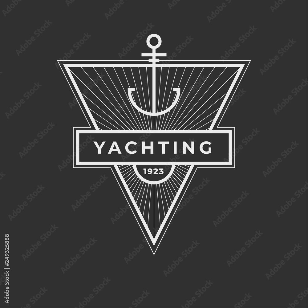 Yachting club logo set. Yachting, yahct club logo set with boad, sail ...