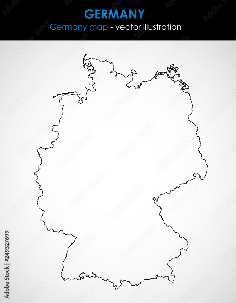 Germany map of the country outline graphic. Vector illustration. Stock ...