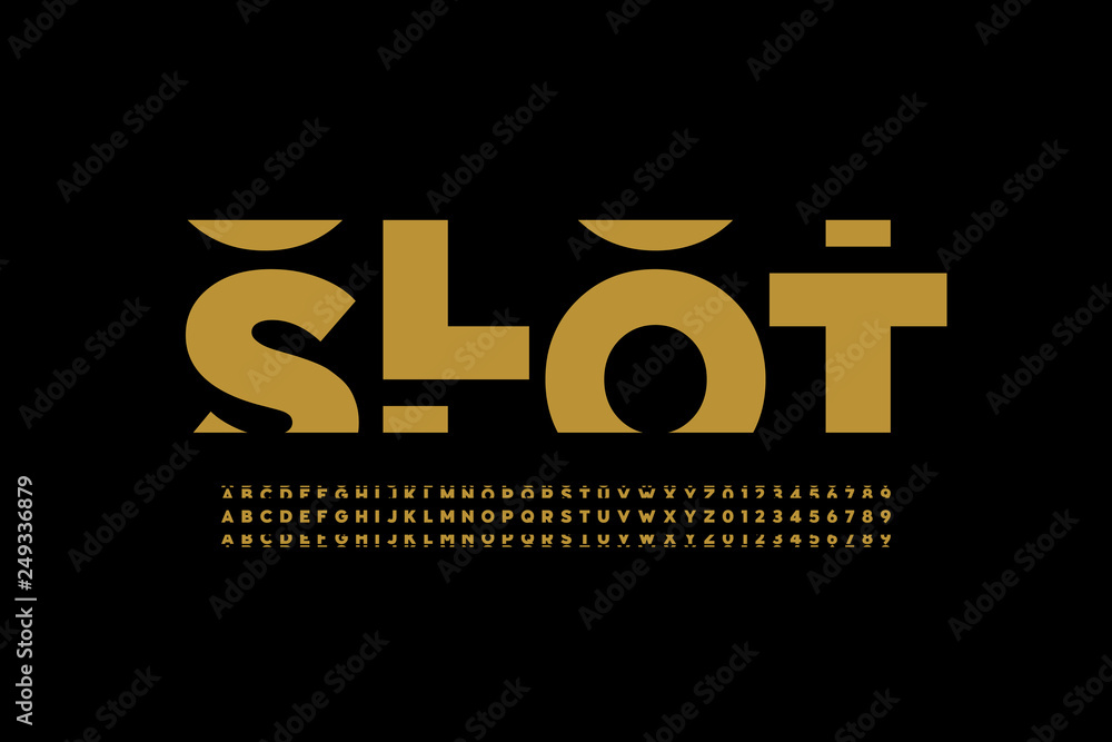 Slot machine style font, alphabet letters and numbers Stock Vector ...
