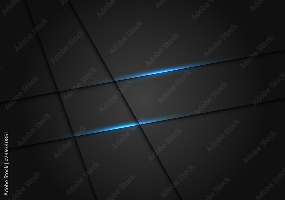 Abstract blue light line shadow in dark grey design modern luxury ...