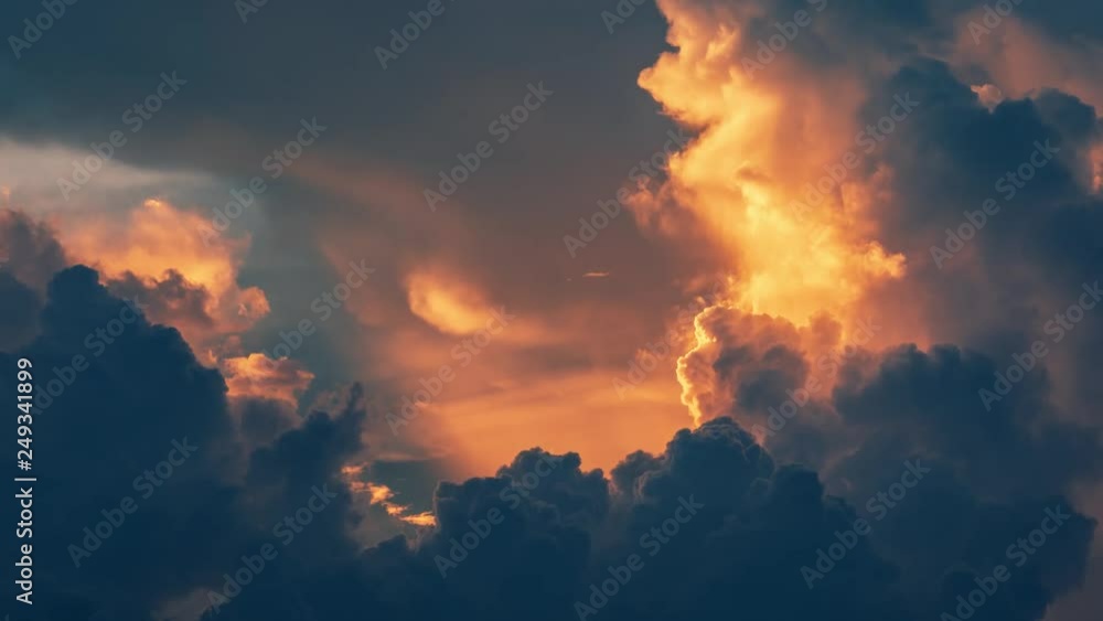 Epic storm tropical clouds at sunset. 4K UHD Timelapse. Stock Video ...