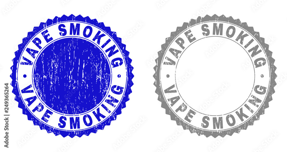 Grunge VAPE SMOKING stamp seals isolated on a white background. Rosette ...