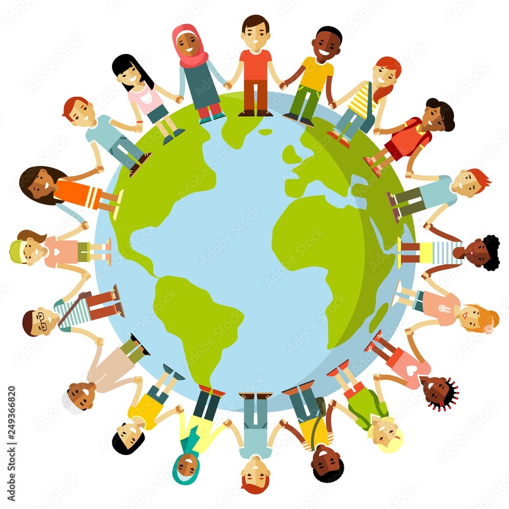 Vecteur Stock Unity of kids and planet Earth concept | Adobe Stock