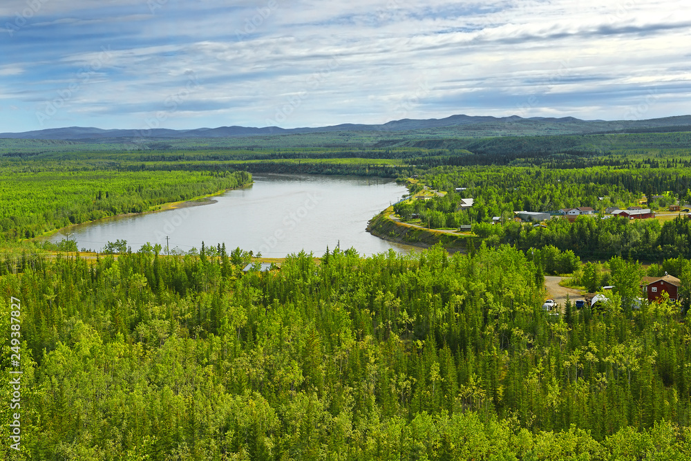 Pelly River in Yukon Territory, Canada. The Pelly River is a headstream ...