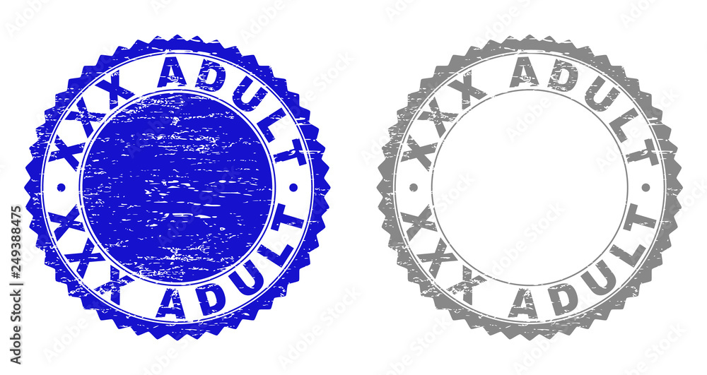 Grunge Xxx Adult Stamp Seals Isolated On A White Background Rosette