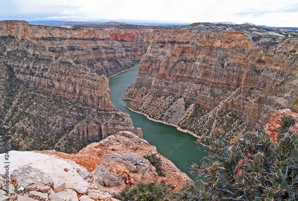 Devil Canyon overlook at Bighorn Canyon National Recreation Area that stretches from Montana to ...