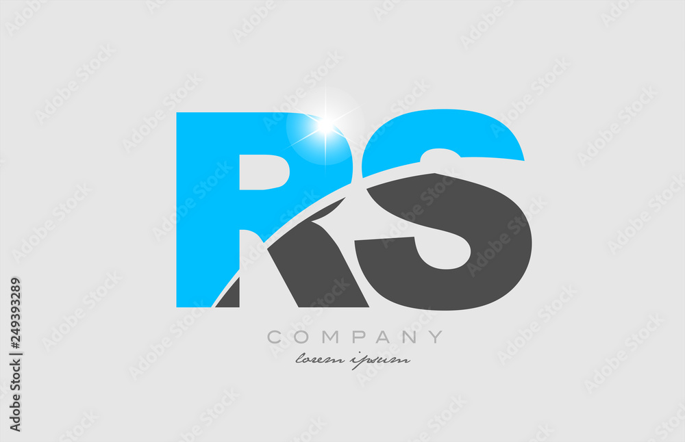 combination letter rs r s in grey blue color alphabet for logo icon ...