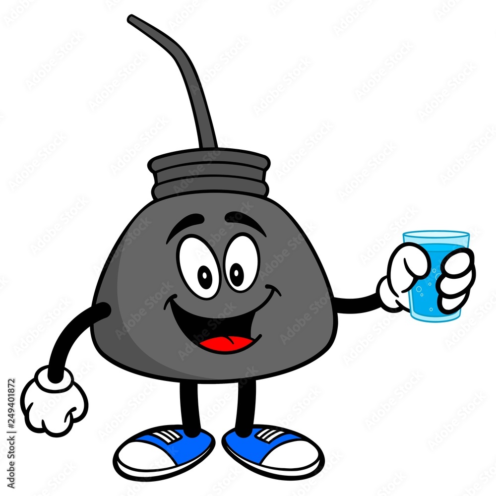 Oil Can with Water - A vector cartoon illustration of a retro oil can ...
