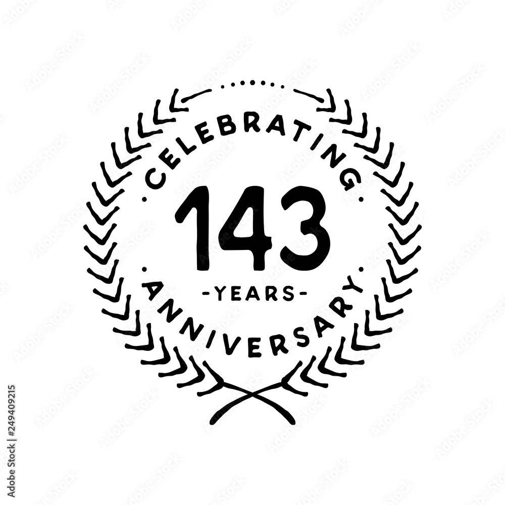 143 years design template. 143rd vector and illustration Stock Vector ...