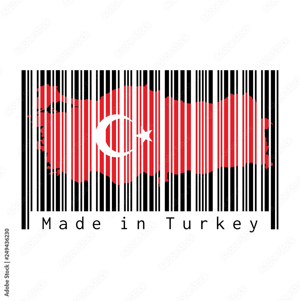 Barcode set the shape to Turkey map outline and the color of Turkey ...