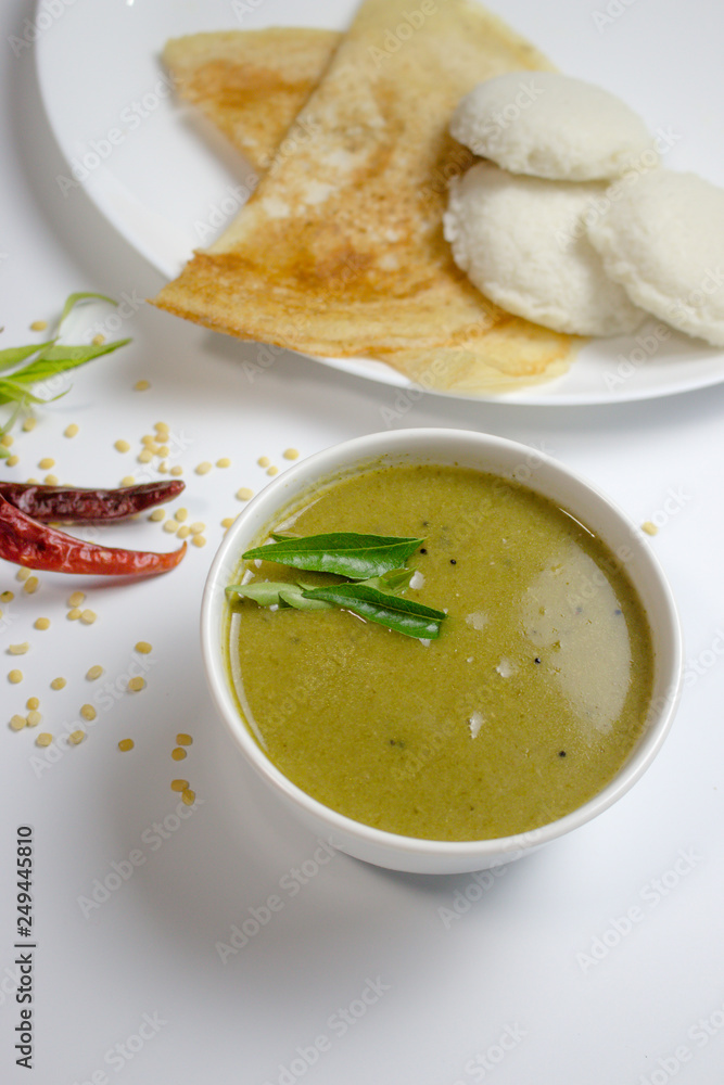 Dosa idli with sambar and dall for breakfast or dinner in south india ...