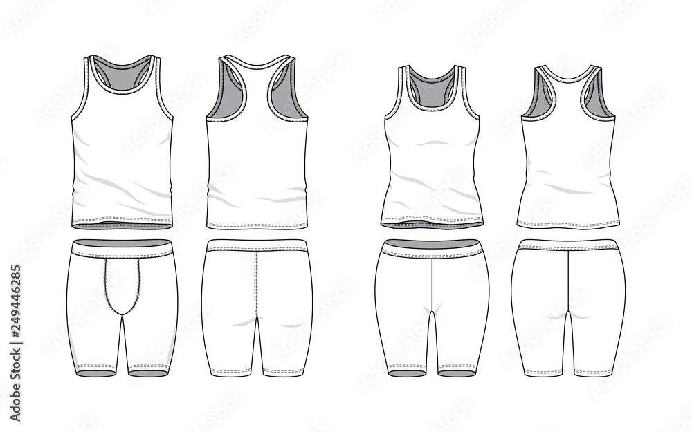 Blank Clothing Templates Tank Top And Training Short In Front Back blank-clothing-templates-tank-top-and-training-short-in-front-back