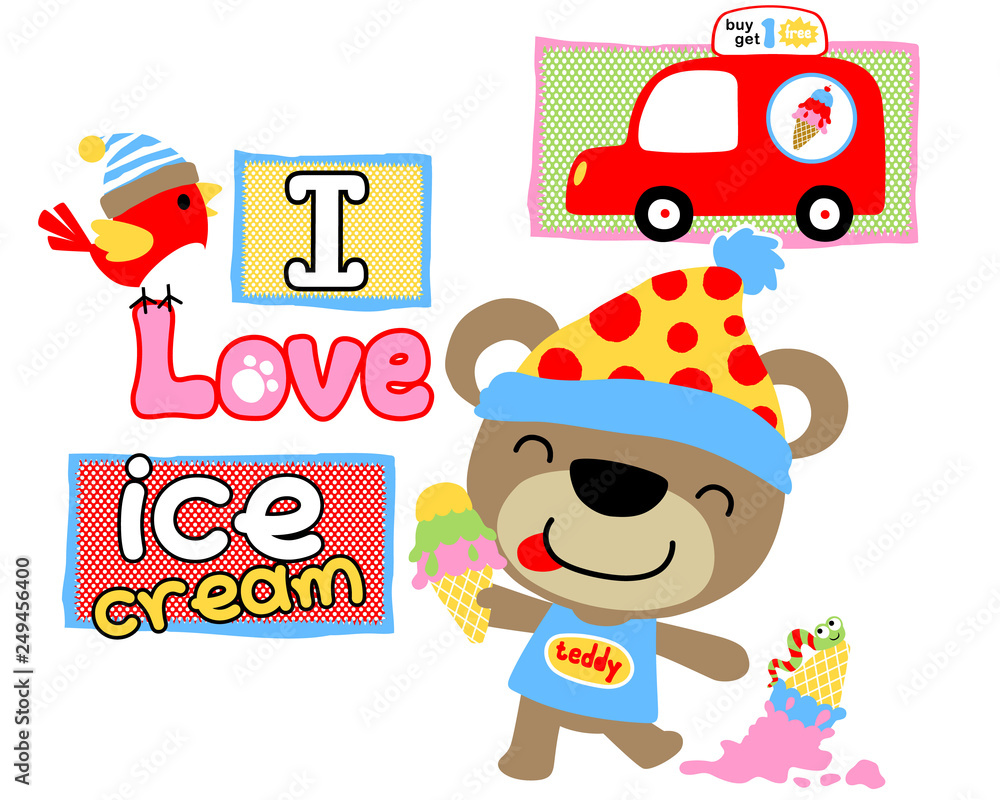 Cartoon Teddy Bear Friends