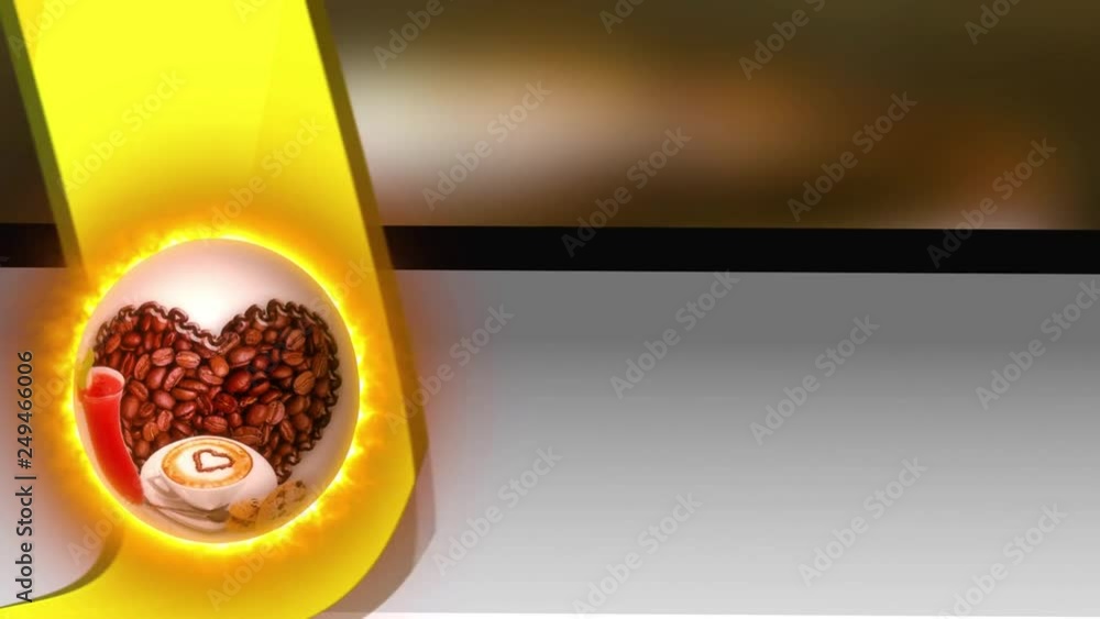 animated logo for coffee shop on a fiery and green background Stock ...