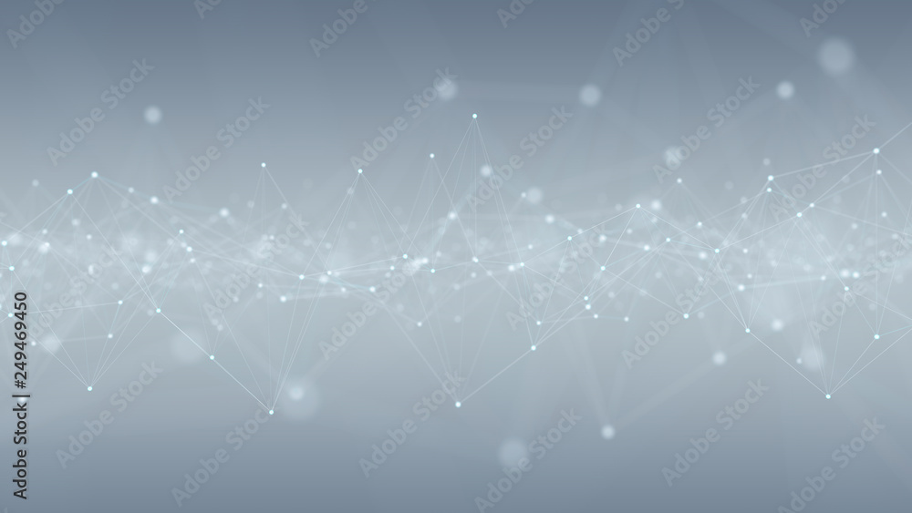 Abstract digital network connection grey background 3D rendering Stock ...