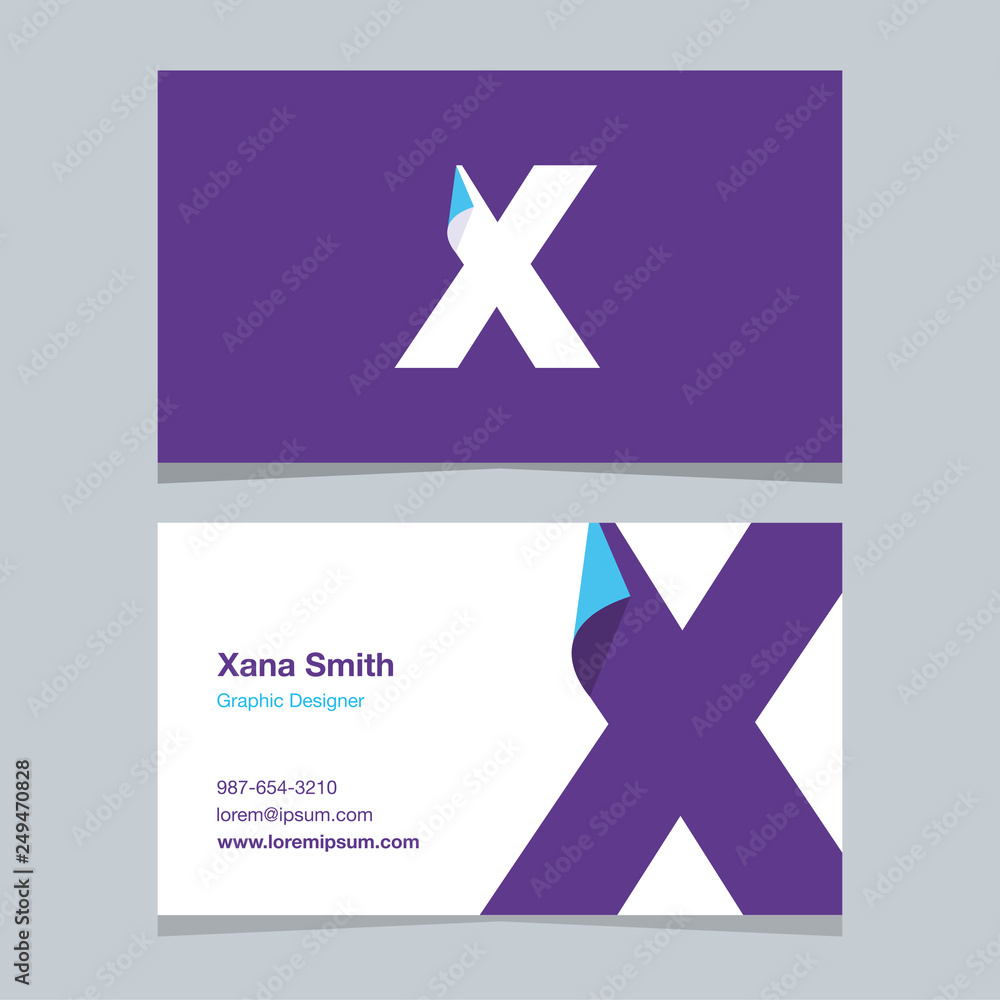X, monogram logo with business card template. Stock Vector | Adobe Stock