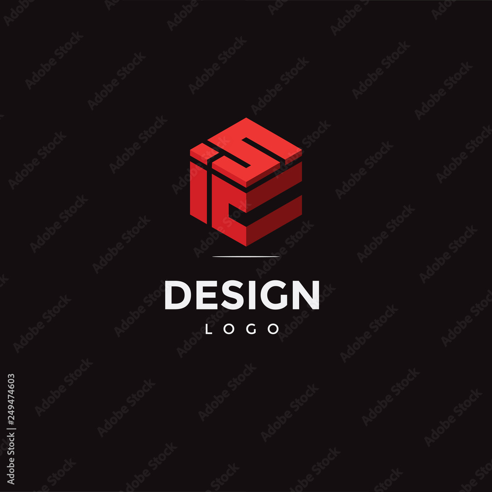 Vector logo design, cube icon, and i c s initials Stock Vector | Adobe ...