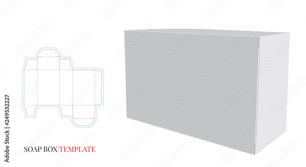 Soap Box, Paper Soap Box Illustration. Vector with die cut / laser cut ...